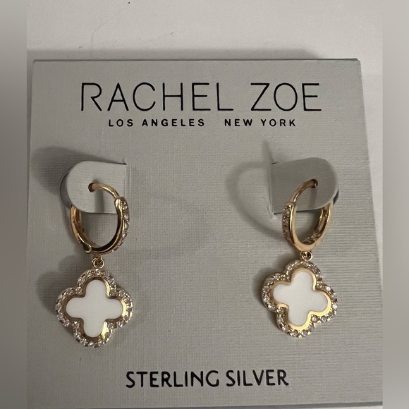 Rachel Zoe | Jewelry | New Rachel Zoe 4 Leaf White Earrings | Poshmark